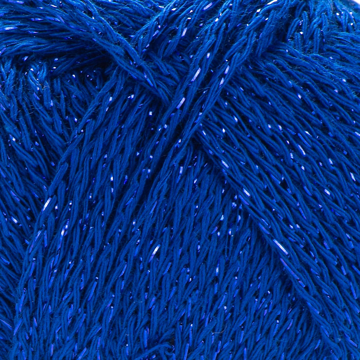 1 Skein YarnArt Elegance Sparkly Yarn, Cotton Metallic, 50 g (1.76 oz), 130 m (142 yd), Yarn Weight 2 : Fine-Sport, Sax Blue - 106