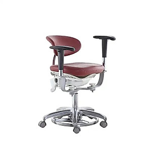 Foot Controlled Medical Ergonomic Dental Microscope Dynamic Stools Chair PU Leather with 45°Swiveling Armrests