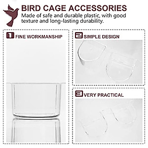 TEHAUX Birds Feeder, 2pcs Bird Cage Cups Prevents Spillage Thickened Semicircle Bird Bowls Clear Bird Water Dispenser for Bird Pigeon Parrot