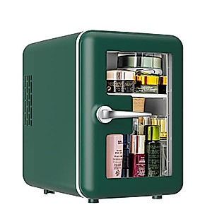 YAARN Small Fridge for Bedroom Dual Refrigerator Mini Cosmetic Skincare Makeup Auto Fridge Cooler Warmer Multifunctional Refrigerator Transparent