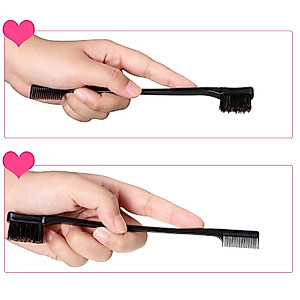 10 Pieces Hair Edge Brush Double Sided Control Hair Brush Comb Combo Pack Smooth Comb Grooming, 5 Colors