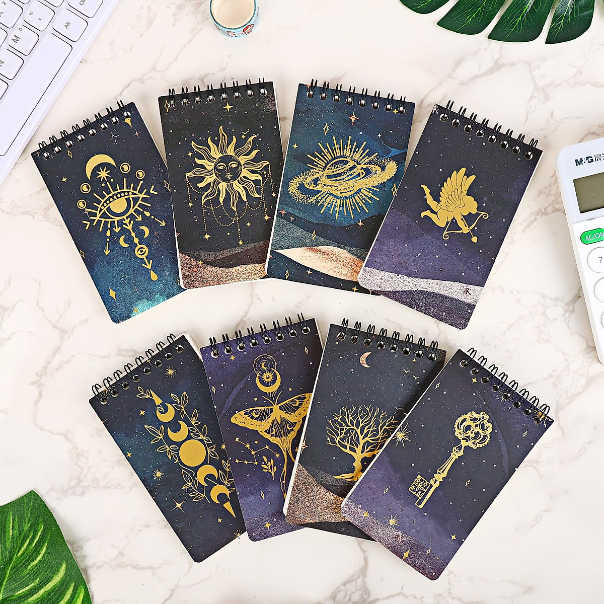 EOOUT Small Spiral Notebook, Aesthetic Pocket Notebook, 16pcs, 3x5 Inches, Memo Pads, Home Office College School, Lined College Ruled Paper, 60 Sheets Per Notebook, 8 Styles