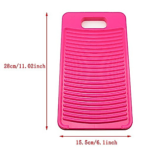 ZYAMY Antiskid Mini Washboard Plastic Washing Board Household for Kids Shirts Clean Laundry Lime Washboard for Laundry, Rose Red