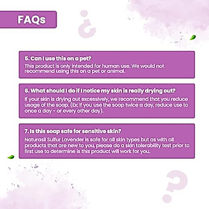 Naturasil 10% Sulfur Lavender Soap Bar Natural Skin Treatment for Acne, Bug Bites, Warts Treatment, Viral Bumps, Nodes & Itching | for Kids & Adults |113 grams