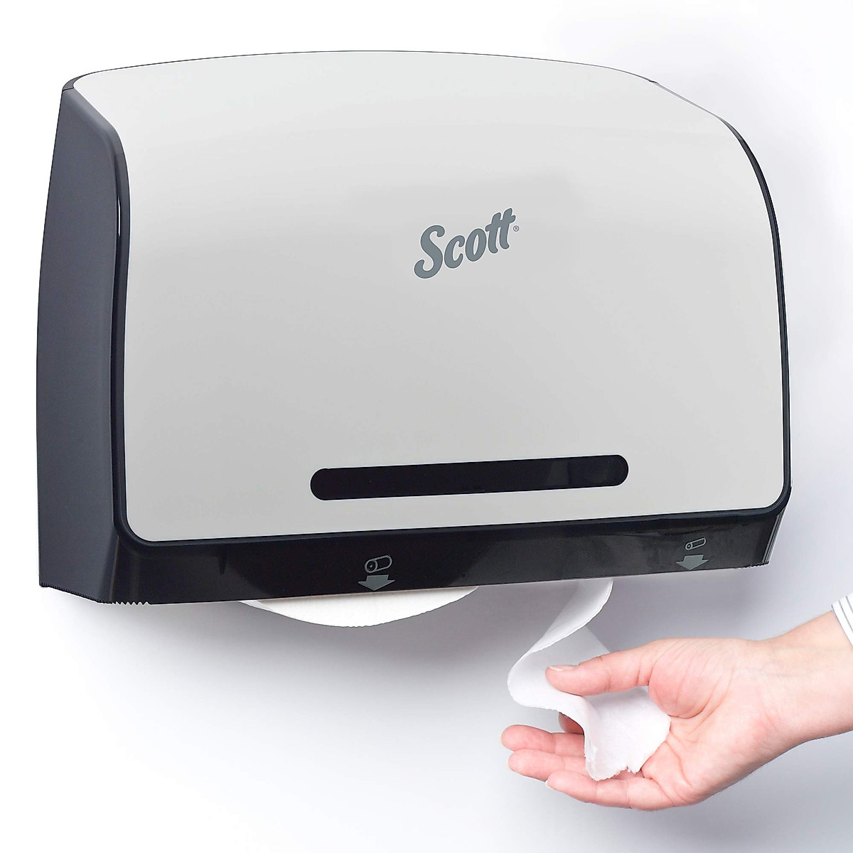 Scott Pro Jumbo Roll (JRT) Coreless Toilet Paper Dispenser (34832), 14.13” x 13.39” x 5.87”, White