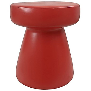 FAIRAH Decorative Ceramic Garden Stool, Glazed Mushroom Stool Shoe Changing Stool, Suitable for Outdoor Garden, Living Room, Terrace, Etc. (Color : Dark red)
