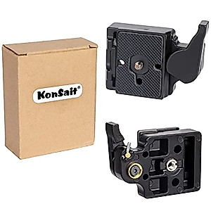 Konsait Black Camera 323 Quick Release Plate with Special Adapter (200PL-14) use for Manfrotto 323(New Version)
