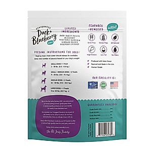 Pet Jerky Factory Premium Duck and Blueberry 12 oz. Dog Jerky Treats | 100% Human Grade | USA Made | High Protein | Grain Free | Limited Ingredients | No Filler | BHA-BHT Free | Soft-Tender