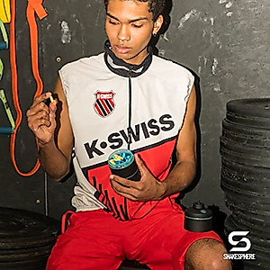 ShakeSphere Stackable Snack Containers - Organizer Carrier for Food, Protein Powders, Nuts & Supplements - 3 Leakproof, Twist Lock Holders - Portable Storage for Lunch, Office, Gym, Travel (Cyan Blue)