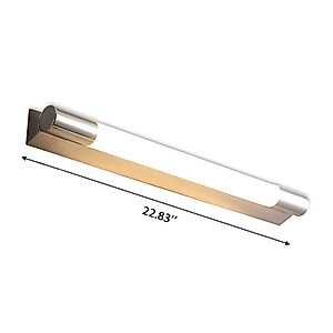 LITFAD LED Under Cabinet Lighting Mirror Bathroom Vanity Lights Waterproof Fog Lamp Stainless Steel Tube LED Vanity 22.83" Long 12W Simple Wall Light Modern Linear Vanity Closet Light White Light