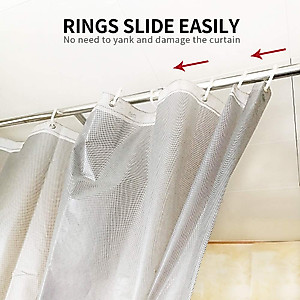 FANDAMEI 36 Pieces Shower Curtain Rings, Plastic Shower Curtain Hooks Hanger for Bathroom Shower Window Rod, C Shaped Shower Hooks for Shower Curtain