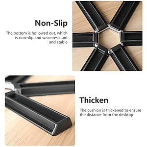 Mcles 3 Pack Trivet for Hot Dishes Collapsible Hot Pad Non-Slip Heat-Insulating Placemat,Heat-Resistant Folding Pad, Eco Expanding Silicone Pot Holder for Household Kitchen Gadgets, Black