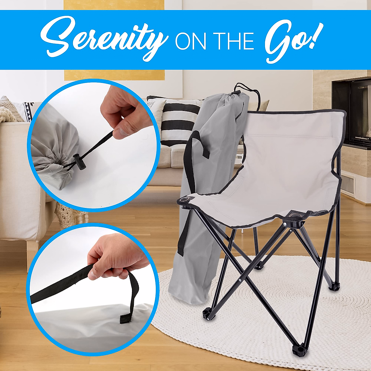 SereneLife Compact Folding Chair for Personal Home Sauna, Compatible Models: SLISAU35BK, SLISAU30BK, SLISAU35GRY, SLISAU60BK, SLISAU60GRY, SLISAU40BK SLISAU20BK/20SL, SLISAU10GRY/10BK/10SL, Gray