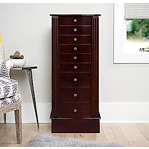 Hives and Honey Julia Jewelry Armoire, 40in X 17in X 12in, Walnut