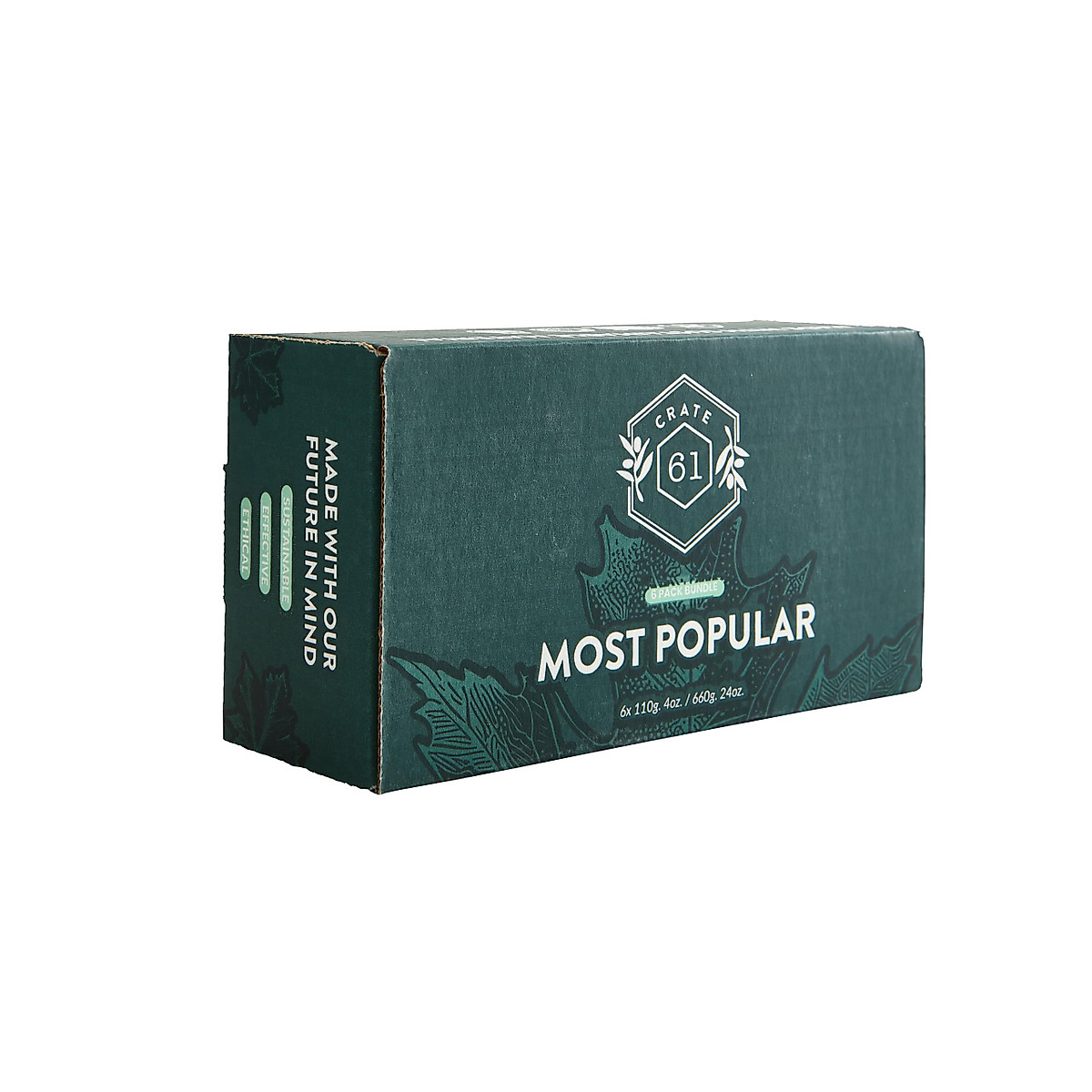 Crate 61 Organics, Handmade in Canada, Plant Based Cold Process Natural Bar Soap, With Premium Essential Oils, Dry Skin, Pack of 6 (Most Popular)