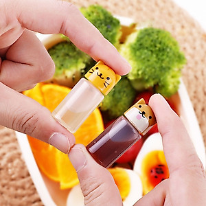 YHCHLHFF 143 Pcs Bento Box accessories Condiment Squeeze Bottles Kids Lunch Accessories Reusable Sauce Containers Mini Ketchup Bottle And Animal Fruit Food Toothpicks