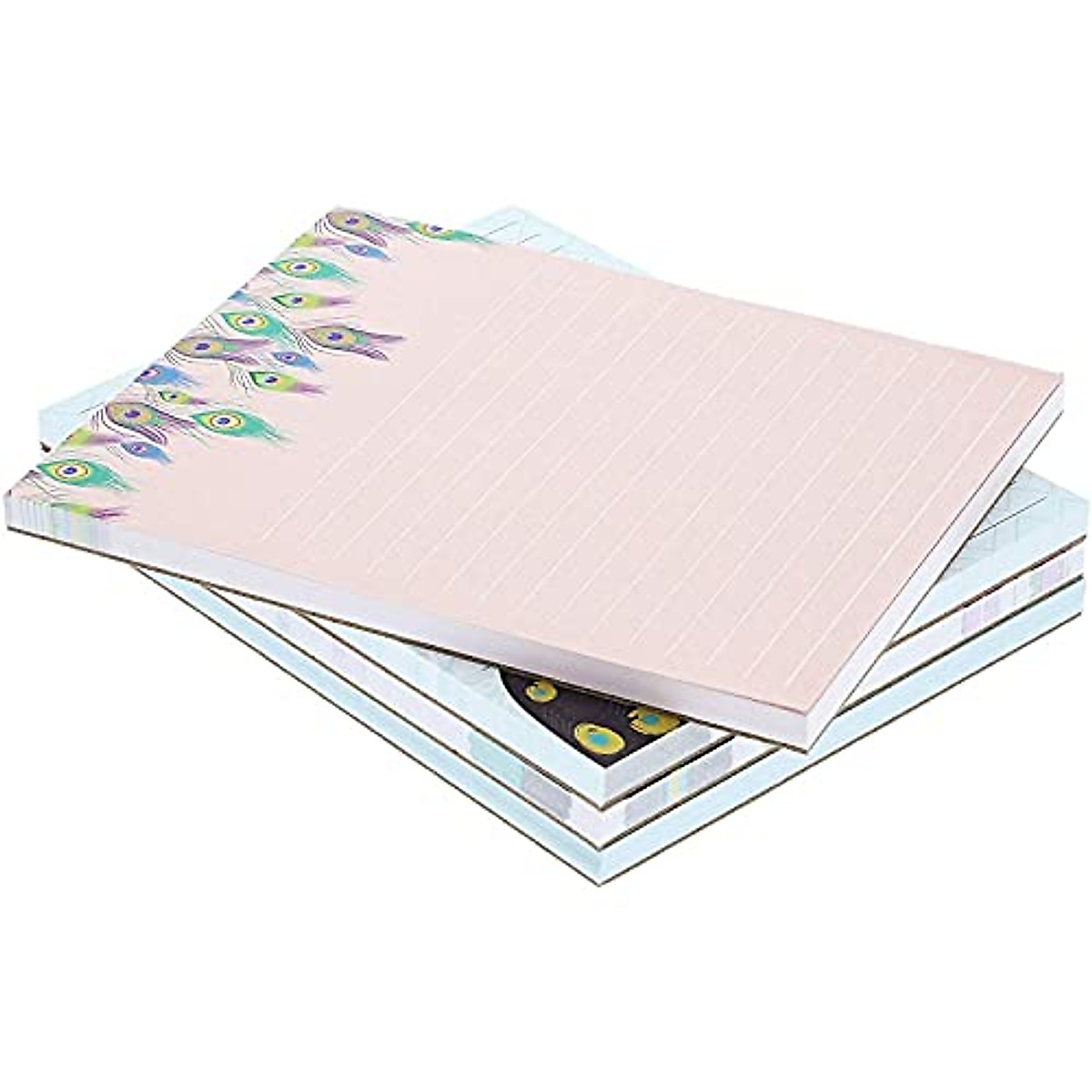 To Do Daily Notepads, Notepads for Women, Peacock Design (50 Sheets, 4-Pack)