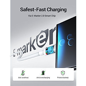 Somzu USB C Cable for iPad 10th (240W 5A), (3.3ft 2Pack) USB C Charger Cable USBC to USBC Cable Type C Fast Charging for iPad Pro 12.9inch, iPad Pro 11inch, iPad Air 5th/4th, iPad Mini 6th (White)