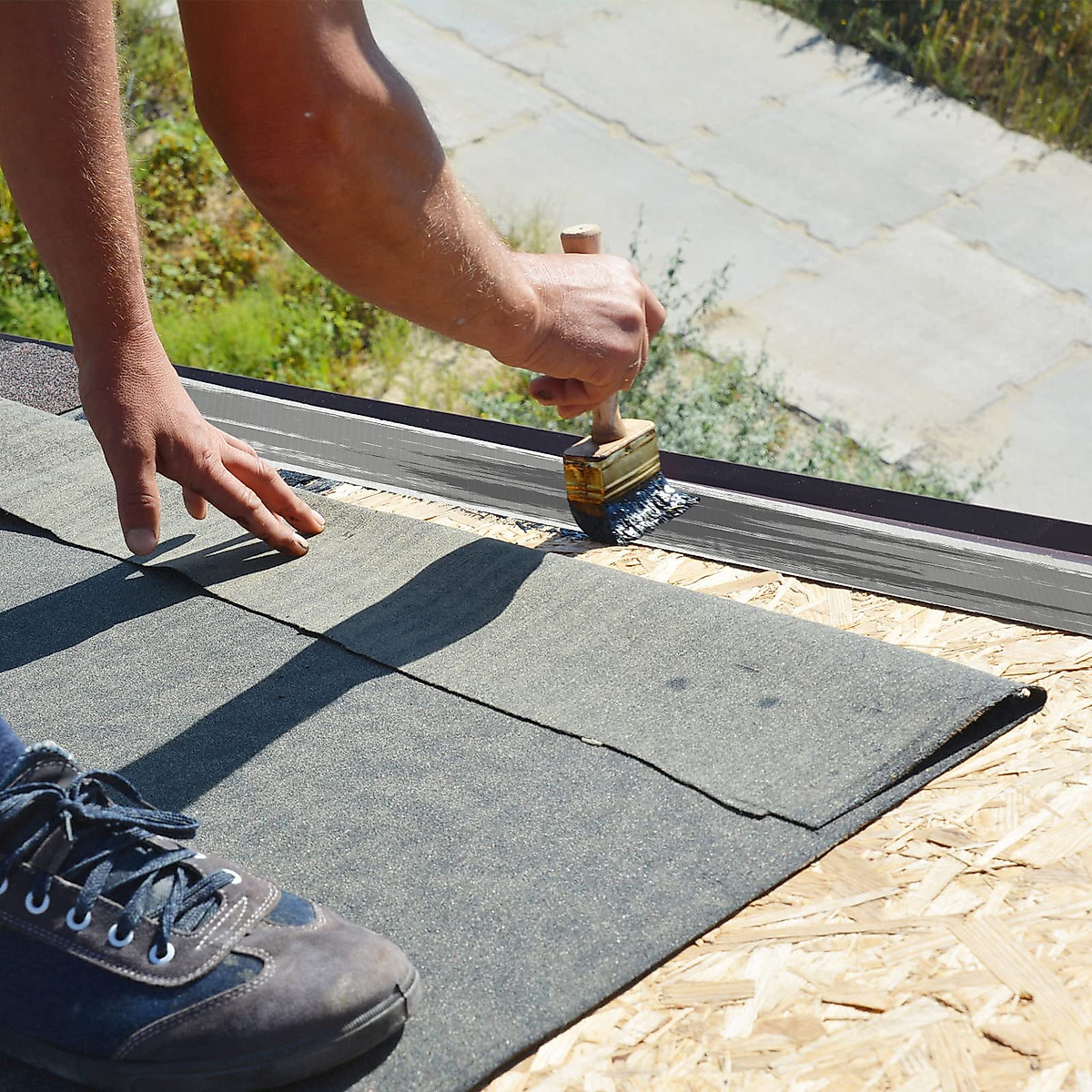 Tondiamo 4 Inch x 98 Foot Textile Fiberglass Waterproofing Roof Tape Anti Fracture Membrane Fabric Sheet Reinforcing Mesh Fabric Liquid Drywall Tape Waterproofing Membrane for Shower Walls and Tiles