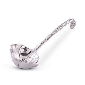 Arthur Court Aluminum Metal Magnolia Pattern Punch/Soup/Serving Ladle Silver Spout 12.5 inch Long