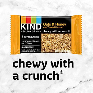 KIND Healthy Grains Bars, Oats & Honey With Toasted Coconut, Healthy Snacks, Gluten Free, 40 Count