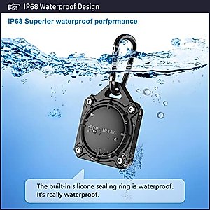 HBT Waterproof Airtag Holder/AirTag Keychain Case, Fully Enclosed, Durable, Secure Protector for AirTag with Key Ring (1pack)