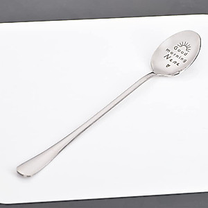 Good Morning Nana Spoon Gifts from Granddaughter Grandson Grandma Coffee Tea Spoons Gift for Nana Mothdays Day Birthday Gifts for Grandma Granny Nana Engraved Spoons