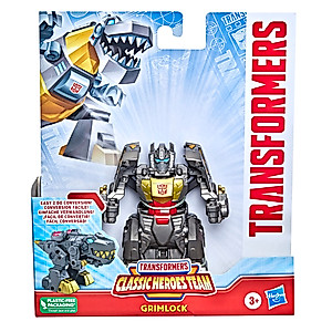 Transformers Classic Heroes Team Grimlock Converting Toy, 4.5-Inch Action Figure, for Kids Ages 3 and Up