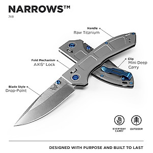 Benchmade - Narrows 748 EDC Knife with Gray Titanium Handle (748)