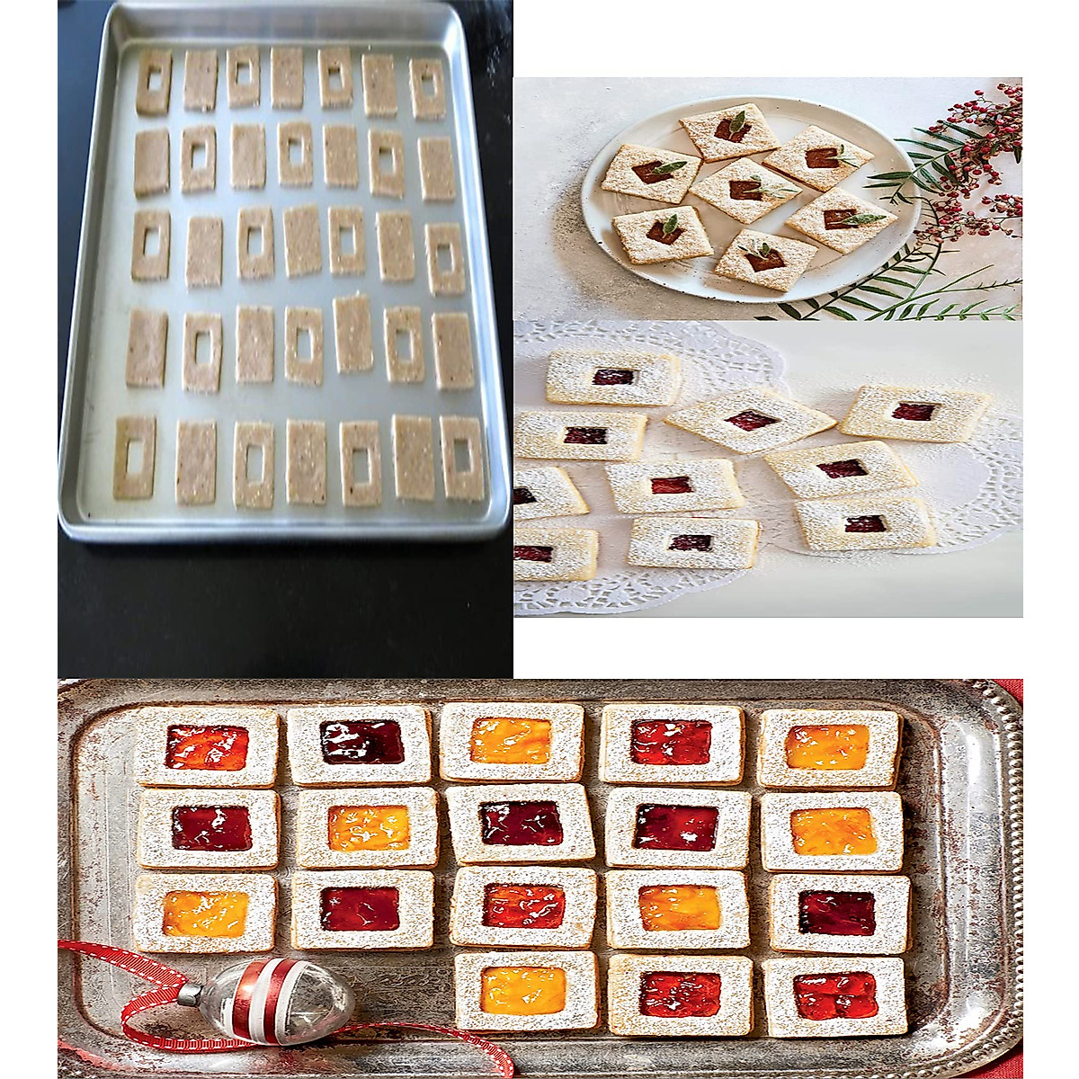 Vokop Rectangle Cookie Cutter Set-5 Pack Stainless Steel Rectangular Biscuit Molds Fondant Cake Cookie Cutter Set Pastry Mold-1" Depth