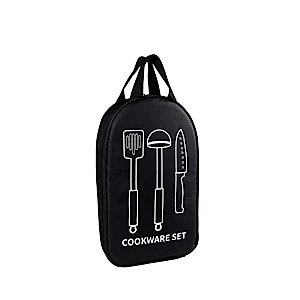 Eardion Folding Knife Bag, More Than 20 Knife Bags and Knife Sets for Kitchen Tools, Hidden Back Pocket, Waterproof Fabric, Knife Storage Bag for Chefs and Cooking Students (Black)