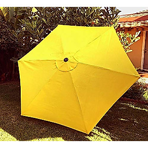 BELLRINO DECOR Replacement Yellow Strong & Thick Umbrella Canopy for 9ft 6 Ribs Yellow (Canopy Only)