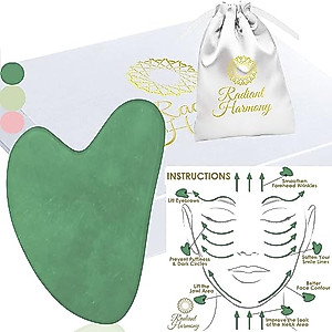 Jade Gua Sha Tool - Safe, Giftable, Authentic & Travel Friendly w/Instructions