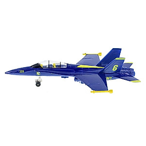 Playmaker Toys 🛦 United States Navy Blue Angels F/A-18 Super Hornet Fighter Jet 9inch Die Cast Metal Model Toy w/Pullback Action