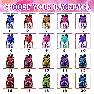 MyPupSocks Personalized Waterproof Elementary Backpack Personalized School Bags Cheerleaders for Teens with Name Text Customize School Bag Backpack