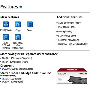 All in One Multifunction Laser Printer Scanner Copier Wireless Monochrome Black and White Printers with USB Cable Home Office - Print Copy Scan (High Speed Up to 33 ppm)
