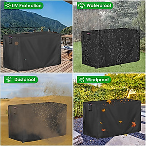 Iptienda Patio Bar Table Cover for Outdoor Console/Buffet Table, 50 Inch Waterproof Prep Table Cover for Grill Cart, Stainless Steel/Metal Table-50"L x 34"W x 36"H