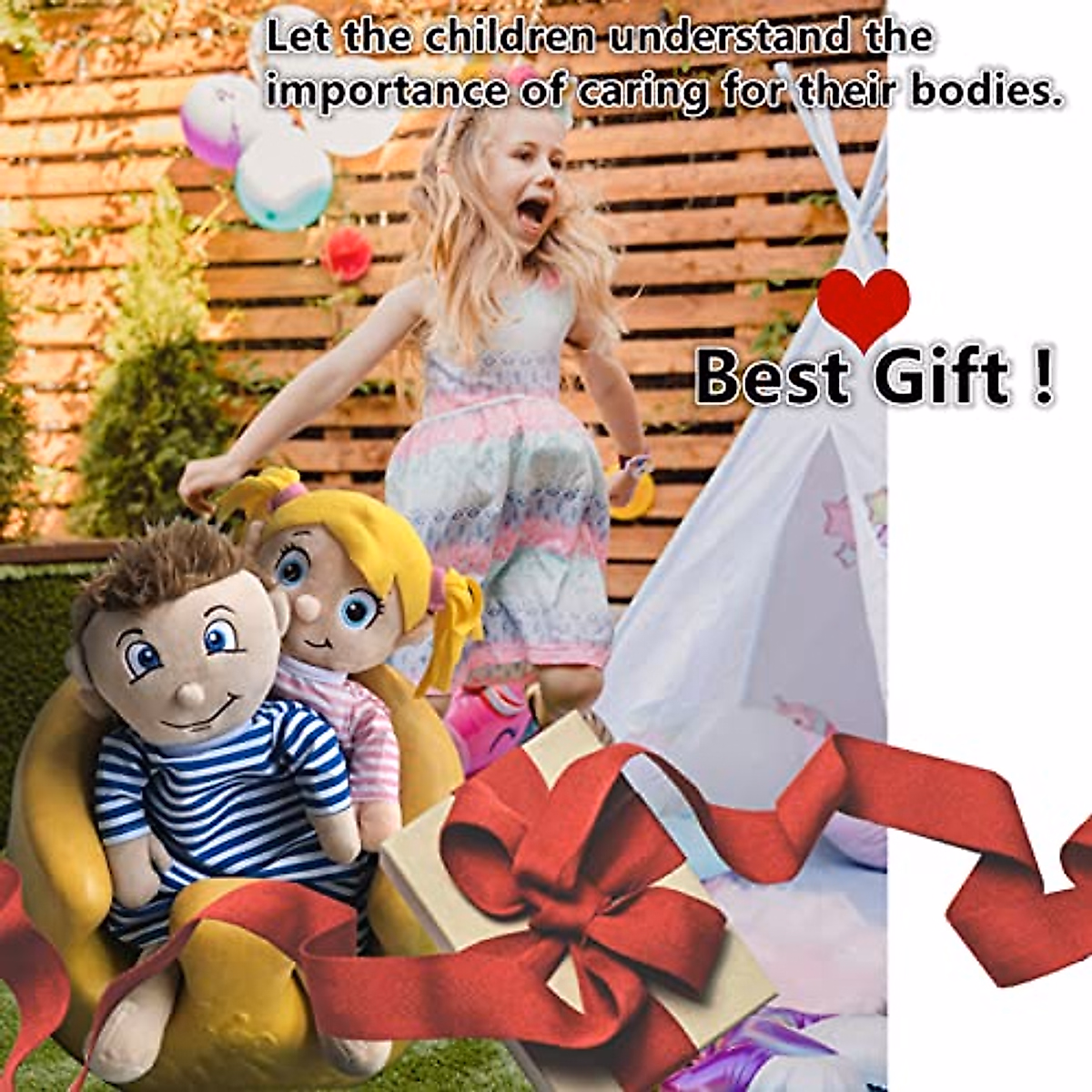 weilishun Human Body Anatomy Toy for Kids -Soft Plush Anatomy Doll, DIY Human Body Model Awareness Teaching Tools & Preschool Science Learning Toy(Pink)