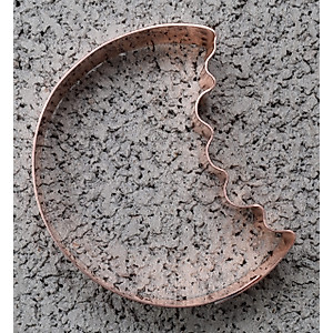 3 Inch Round Cookie Cutter with bite taken out - Handcrafted Copper Cookie Cutter by The Fussy Pup
