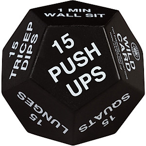 Exercise Dice Cube for Fitness, Gym Workouts, WOD, Home Bodyweight HIIT, and Adult Sports Training - 3 Inches in Diameter - 12 Sided (White (Intermediate))
