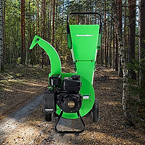 GARDENBEAUT S1 Wood Chipper Shredder Mulcher 7 HP 212cc Heavy Duty Engine Gas Powered 3 inch Max Wood Diameter Capacity 20:1 Reduction Ratio 1-Year Warranty After Product Registration
