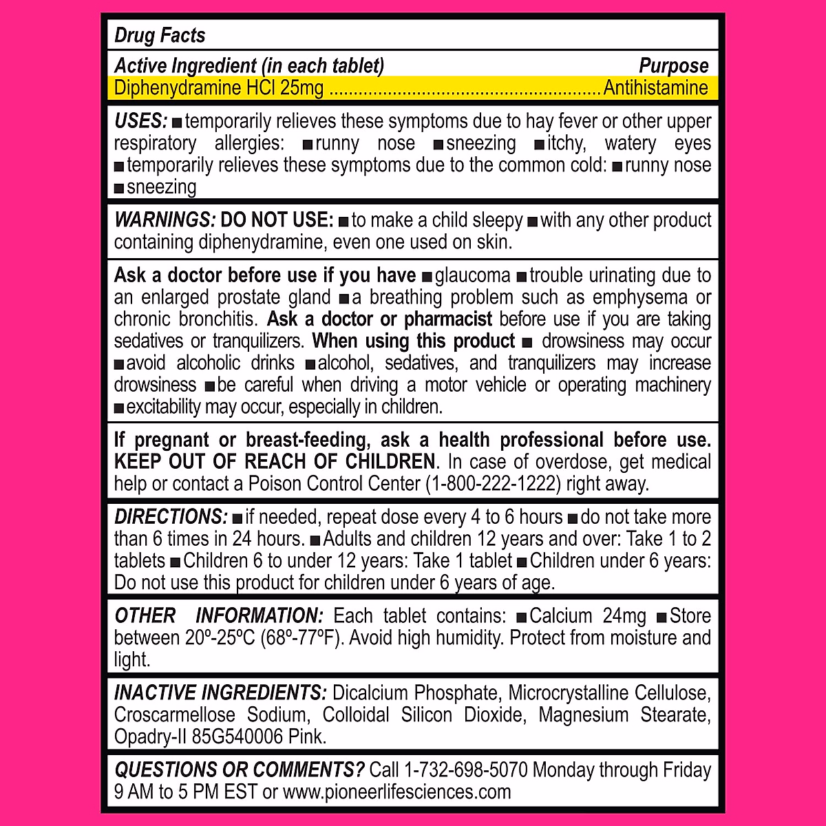 GenCare - Allergy Relief Medicine | Antihistamine Diphenhydramine 25mg (600 Tablets Per Bottle) Value Pack | Relieve for Itchy Eyes, Sneezing, Runny Nose | Seasonal or Indoor & Outdoor Allergies
