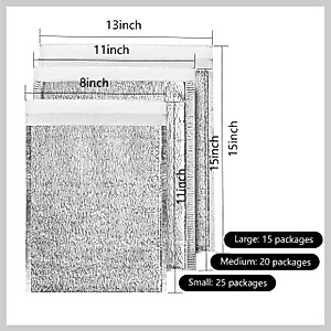 SMILCO Reusable Insulation Bags Thermal Box Liners Metalized Box Liners Lunch Food Box Shopping Bag Insulation Lining Waterproof Insulation Package (25 Pack/ 8 In x 11 In)…