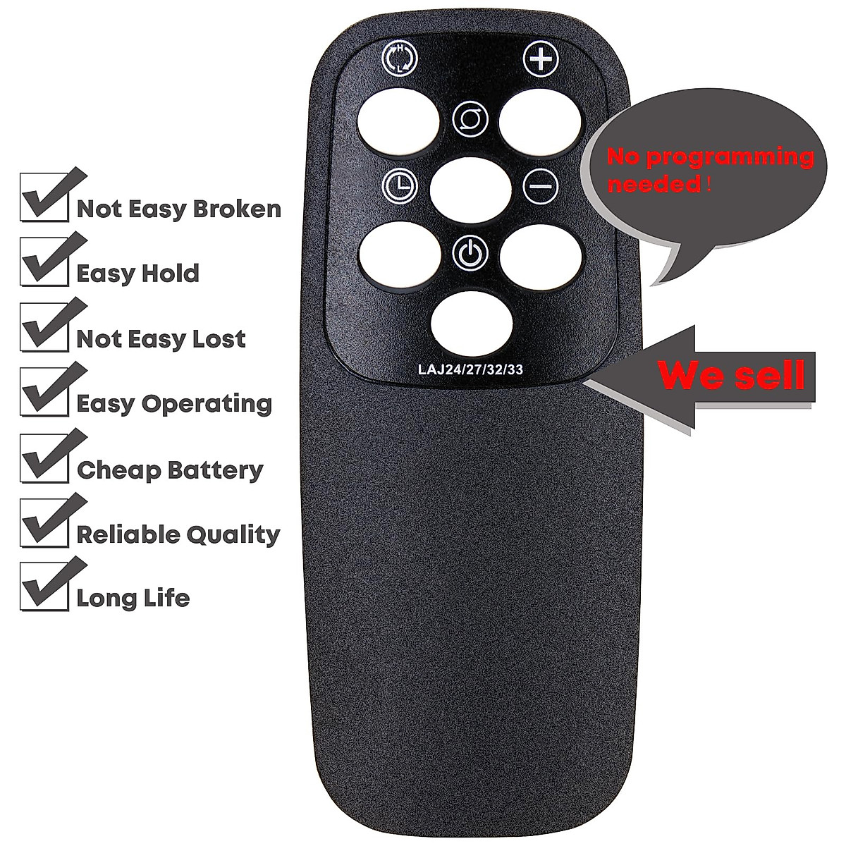 Replacement Remote Control for Lasko 2033617A 2033617B 2033627 5790 5592 CT22410 CT22420 CT16670 CT22650 CT22722 CT22766 CT30754 CT30754C CT32950 CT32960 751320 5165 5160 Ceramic Tower Heater