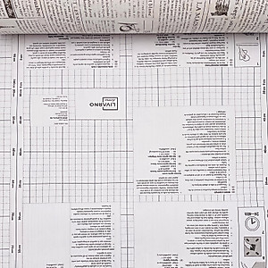 Yifely Old Fashion Newspaper Furniture Paper Adhesive Shelf Liner Locker Sticker 17.7 Inch by 9.8 Feet