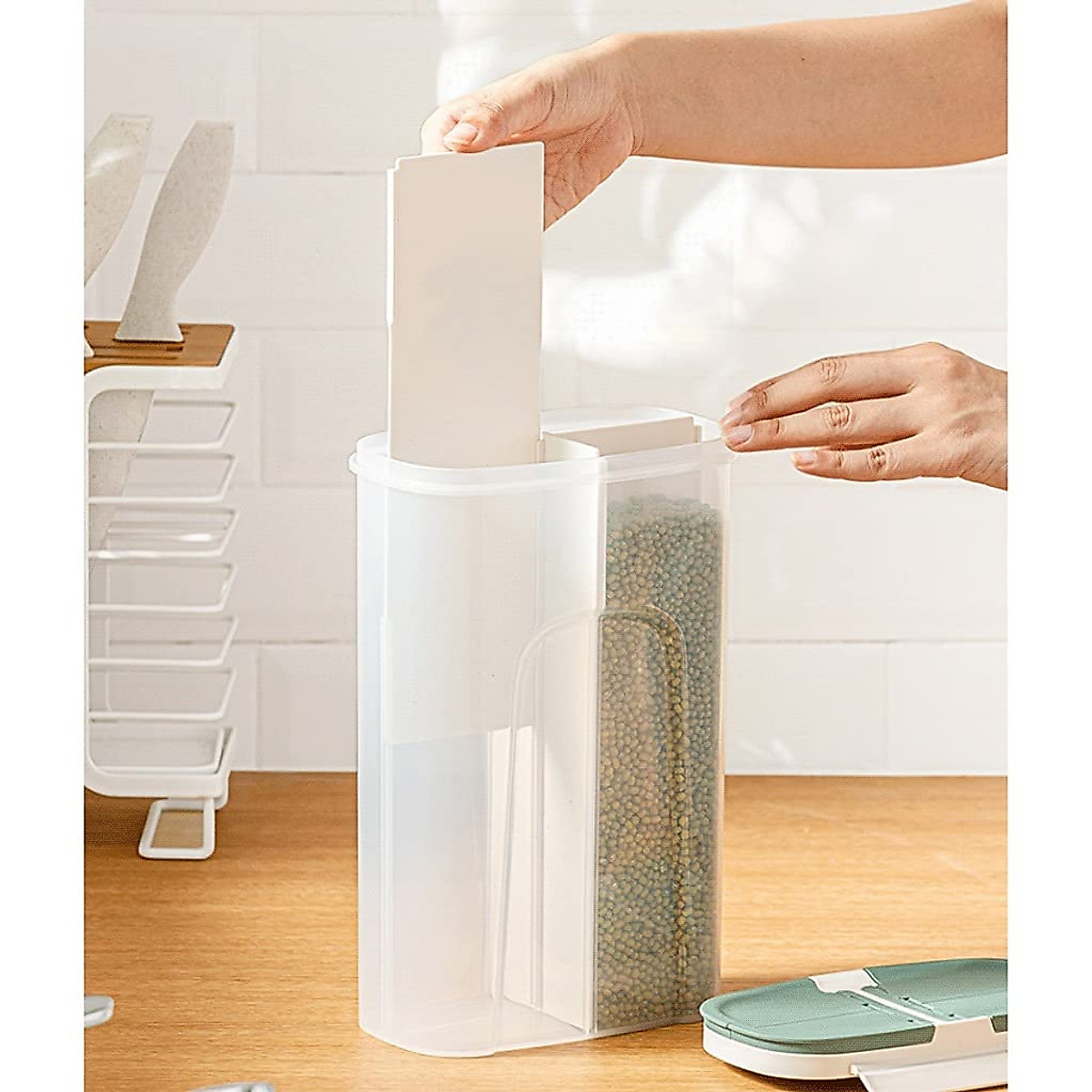 Food Storage Containers Cereal Containers Storage Pieces Clear Silicone Cereal Keeper Container Large Cereal Food Storage Containers With Lids Cookie Jar (Color : Red 1pcs)