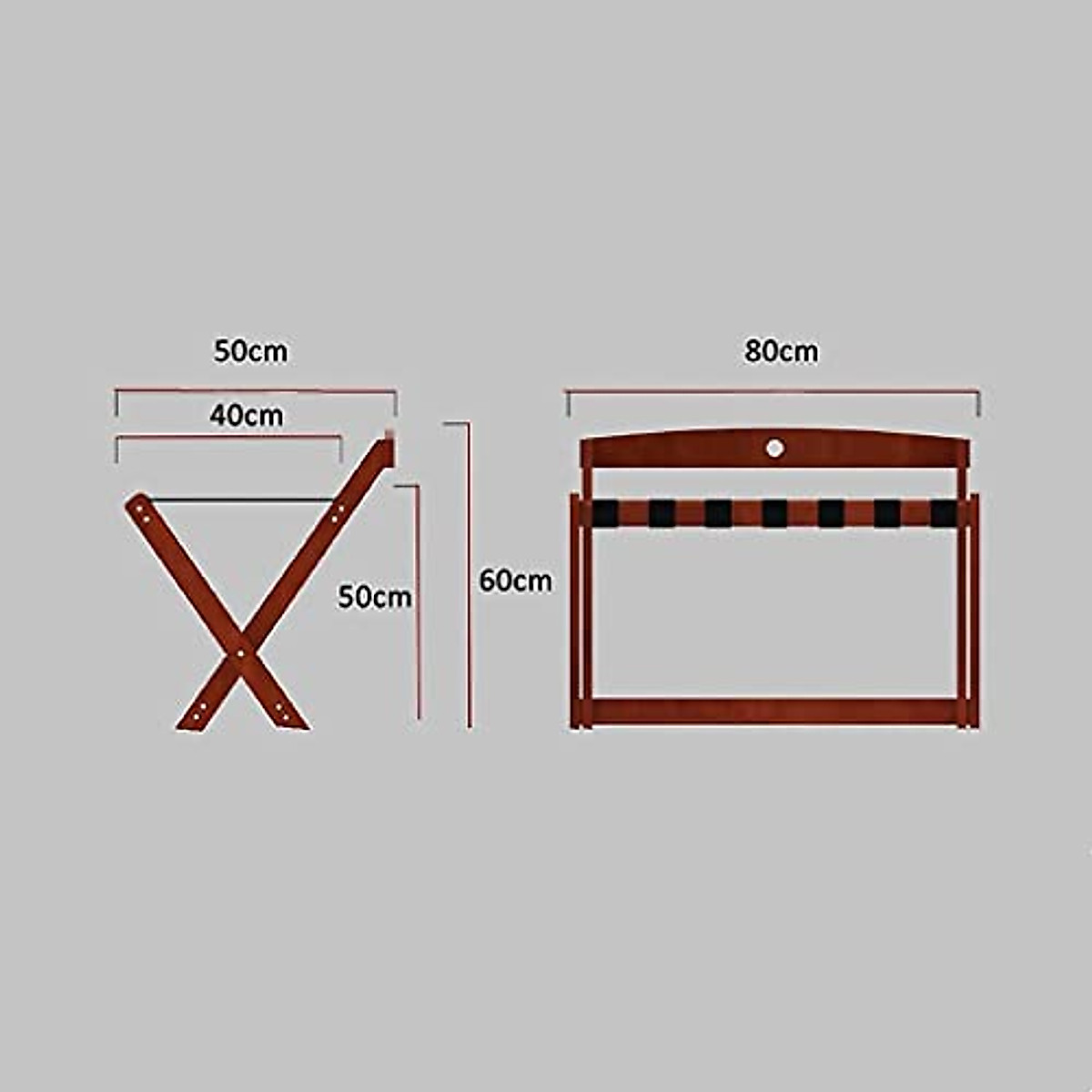 DIEFMJ Foldable Luggage Rack - Solid Hardwood Foldable Storage/Organization Shelf - Easy Assembly - for Home, Bedroom & Travel (Color : White)