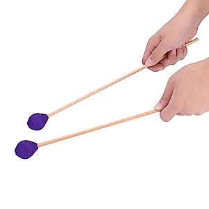 Marimba Mallets, Uspacific 1 Pair Medium Hard Yarn With Beech Handle Medium Hard for Percussion Marimba Playing