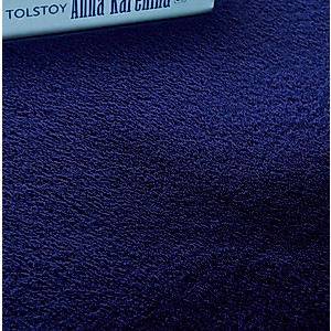 Petfu Luxury Faux Chinchilla Fur Rectangular Area Rug Furry Rug Polyester Rug Faux Fur Shag Rug for Living Room Bedroom Nursery Dorm,118" L x 79" W,Navy Blue