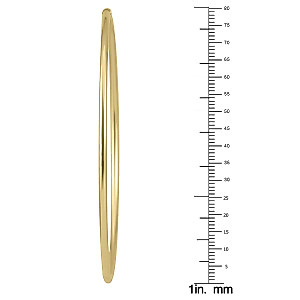 80MM Endless Hoop Earrings 14k Yellow Gold